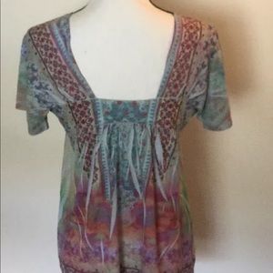 ONE WORLD | Tops | One World Colorful Tunic | Poshmark